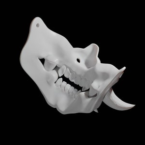 BONE BITE, Japanese Death God, Oni Demon, Handmade Half Hannya Mask. - Etsy