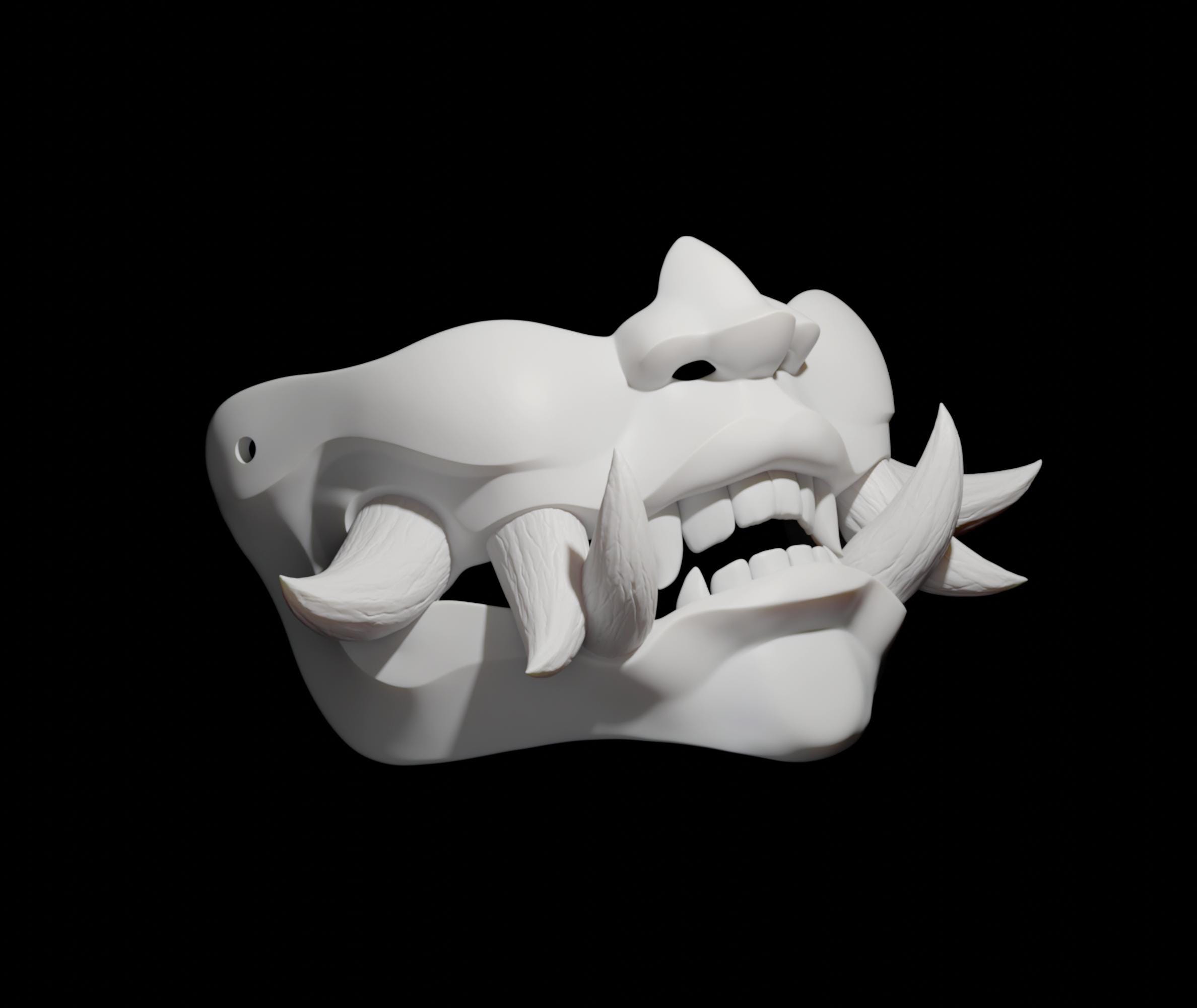 BONE STING, Female Japanese Death God, Paintable Oni Demon, Handmade ...