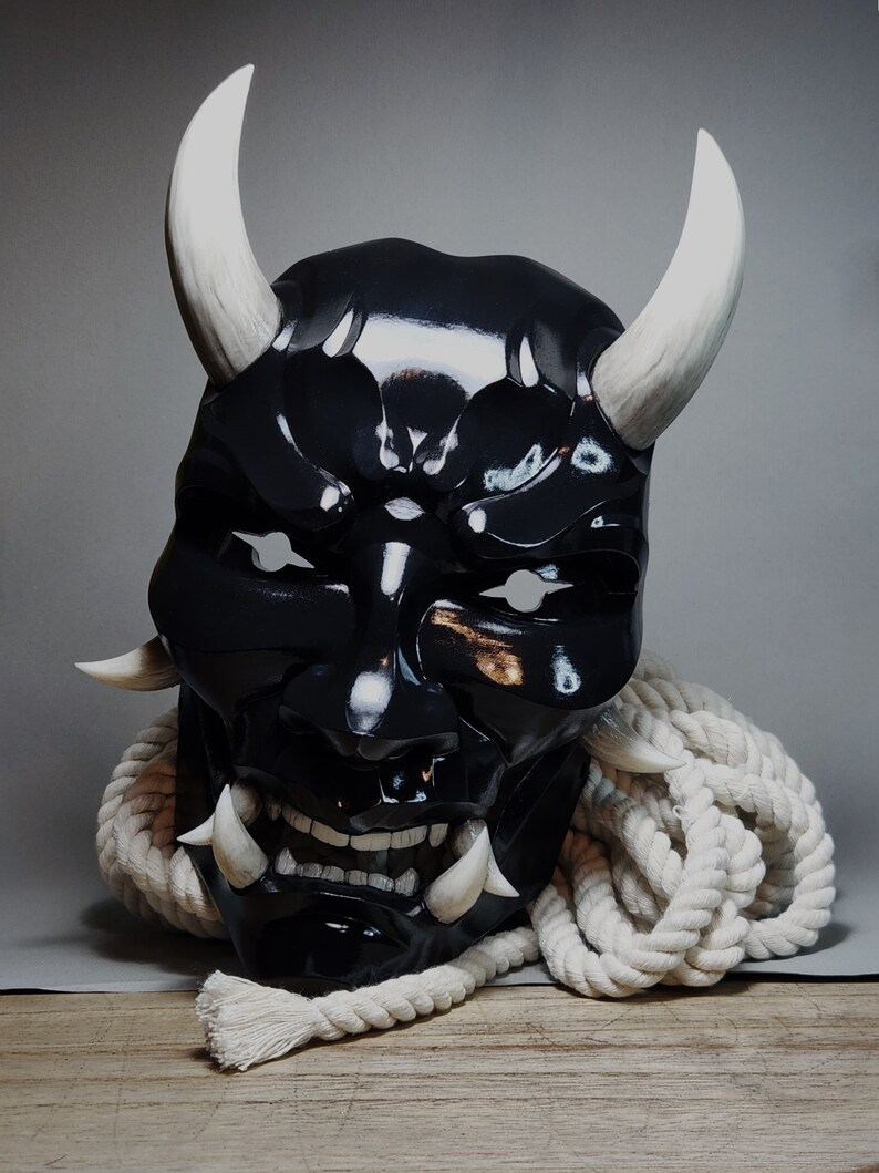 BLACKBONE, Japanese Death God, Oni Demon, Handmade Hannya Mask. - Etsy