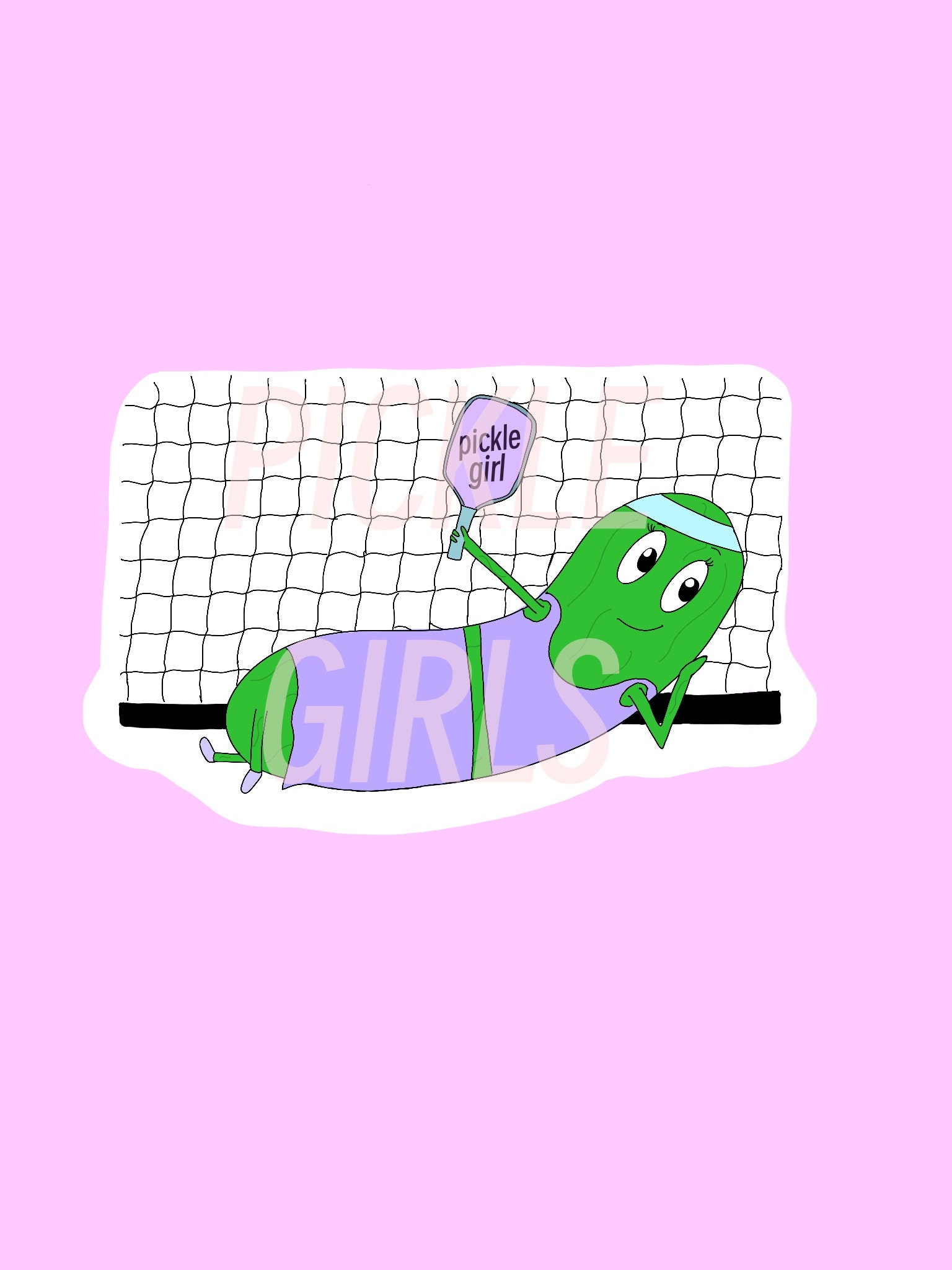 Lounging Pickle Girl Sticker - Etsy