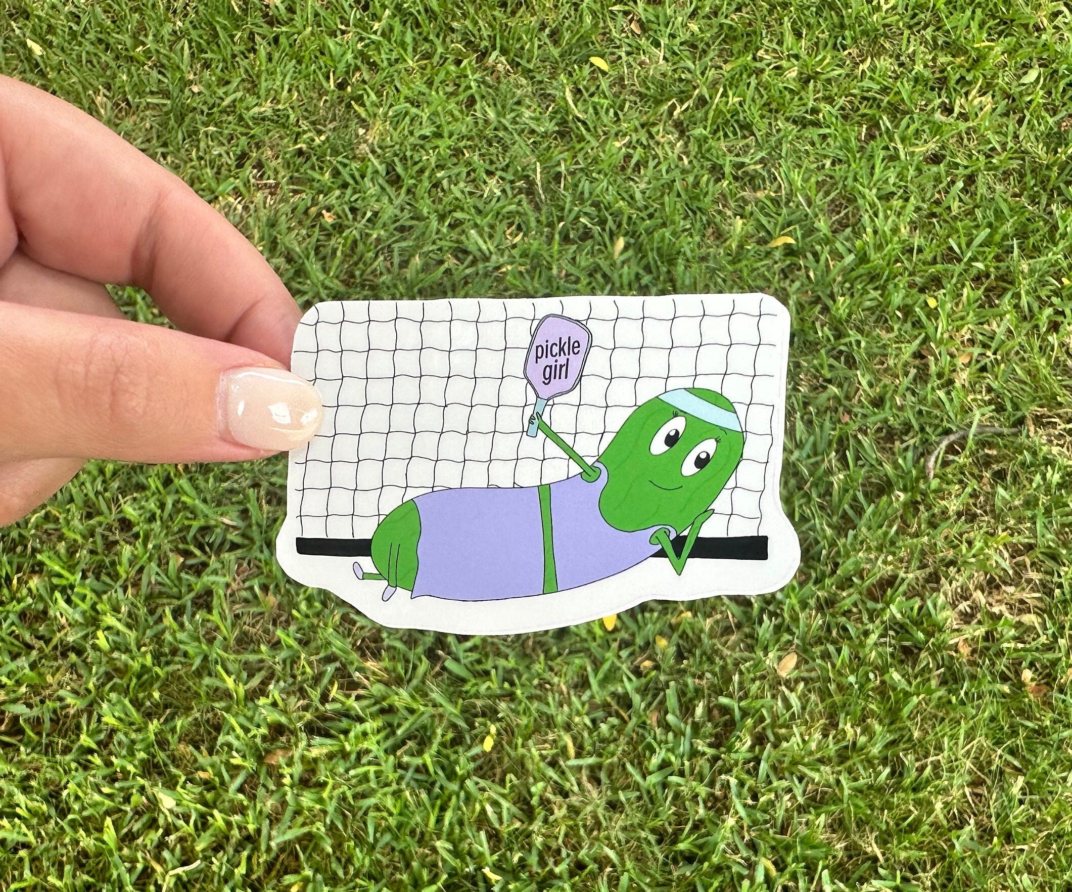 Lounging Pickle Girl Sticker - Etsy