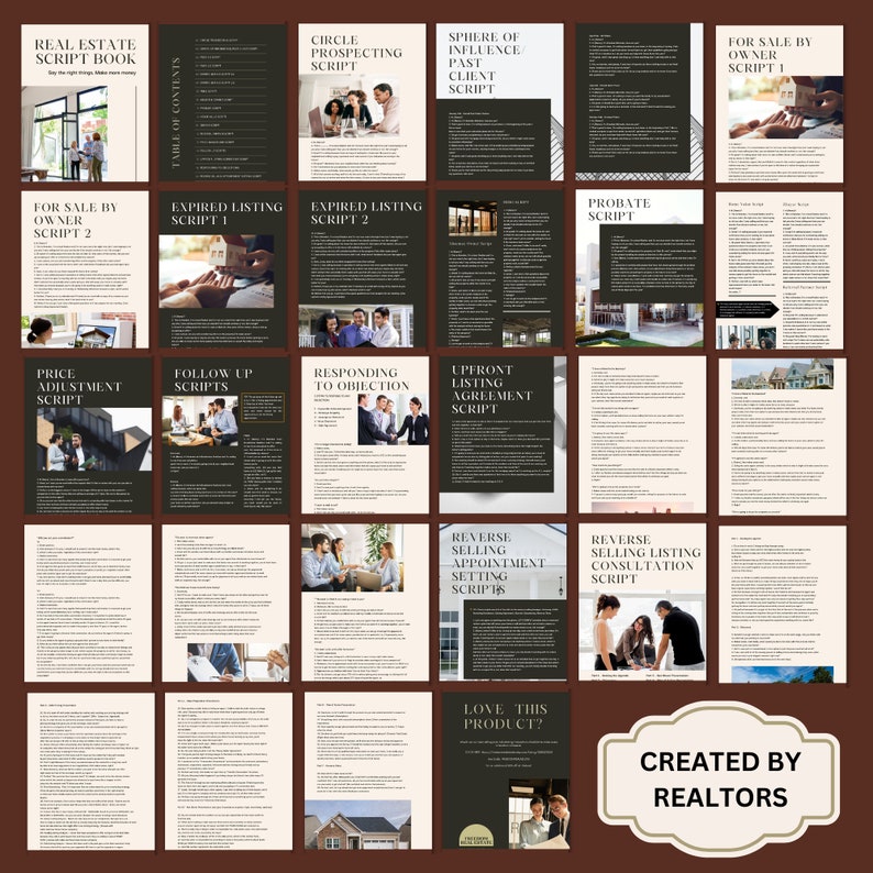 Real Estate Script Book - Realtor Conversation Guide, New Agent Gift ...