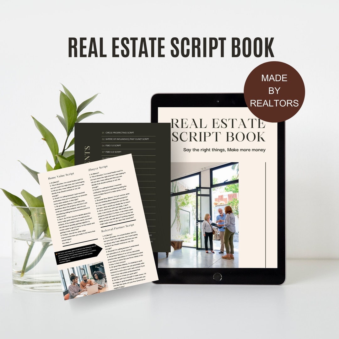Real Estate Script Book - Realtor Conversation Guide, New Agent Gift, Scripts for New Leads ...