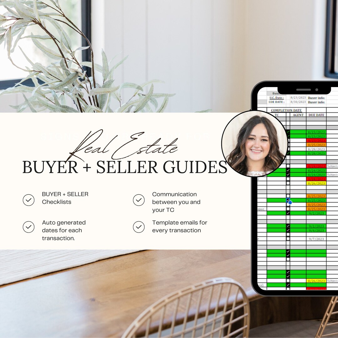 Real Estate Transaction Checklist Seller and Buyer Guide, Transaction ...