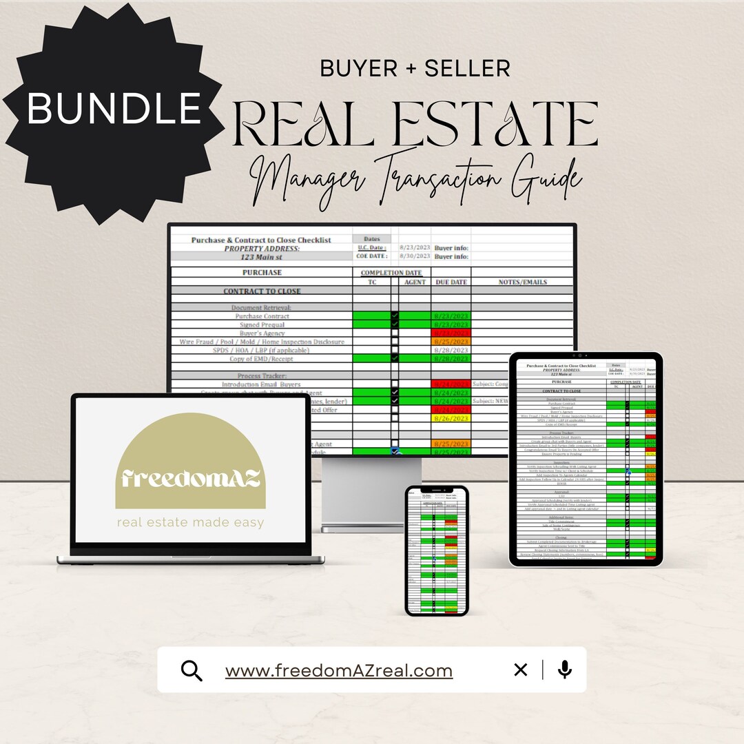 Transaction Coordinator Checklist Transaction Tracker, Buyer and Seller ...