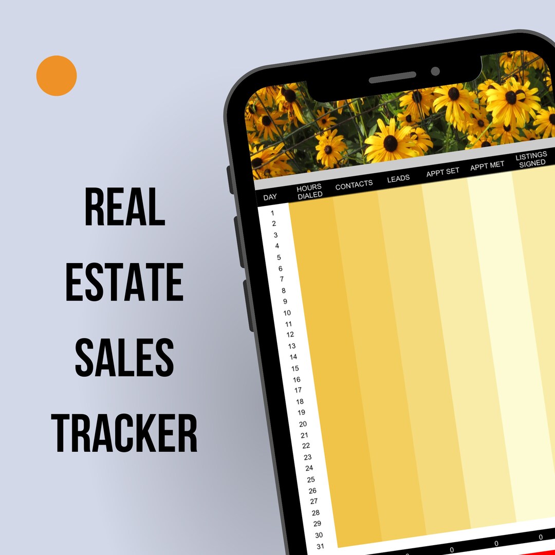 Real Estate Sales Tracker Template - Daily, Monthly, Yearly (digital ...
