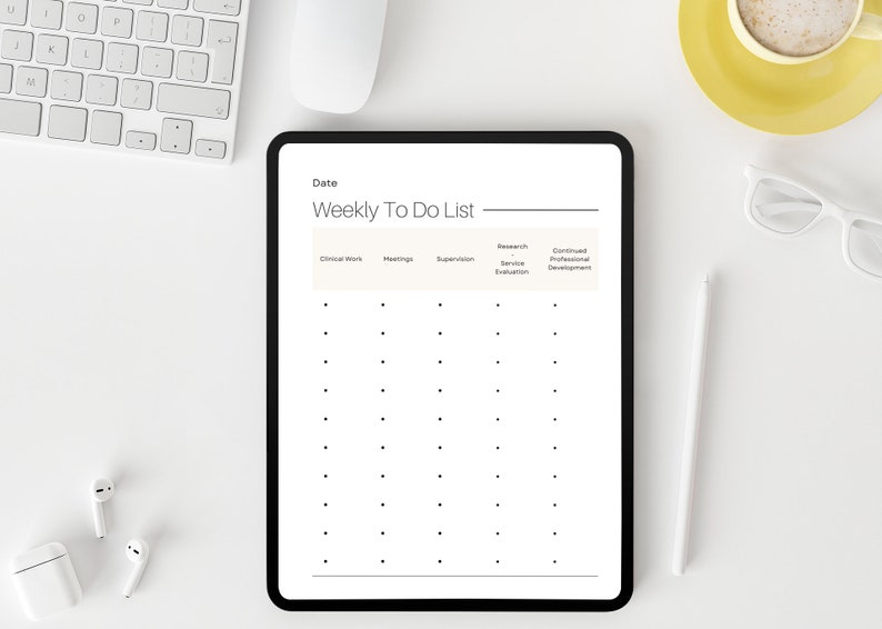 Planner Weekly to Do List PDF Template- Psychologist - Therapist ...