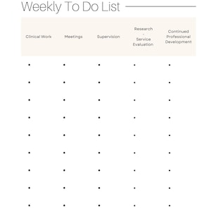 Planner Weekly to Do List PDF Template- Psychologist - Therapist ...