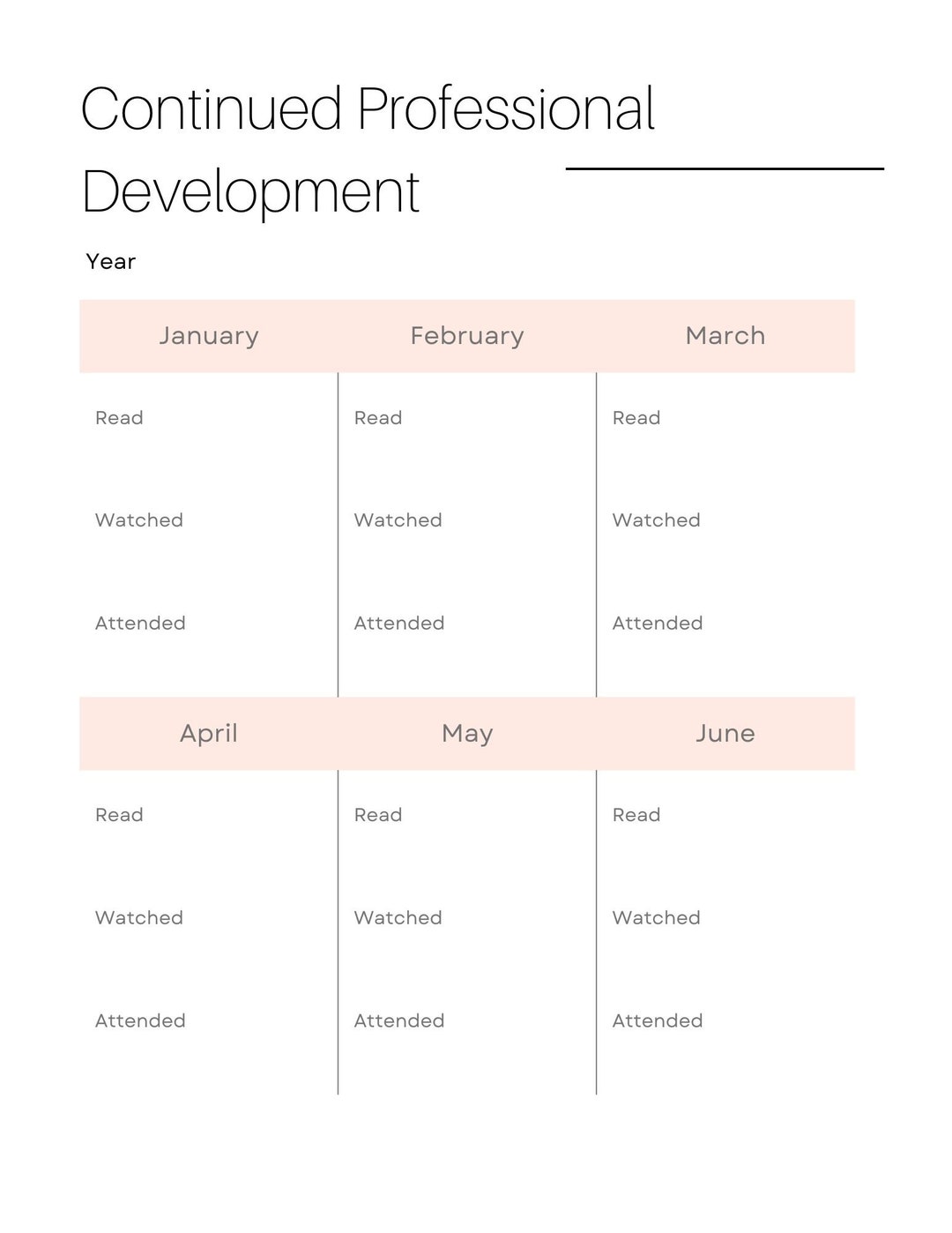 Continued Professional Development Tracker PDF Template- Psychologist ...