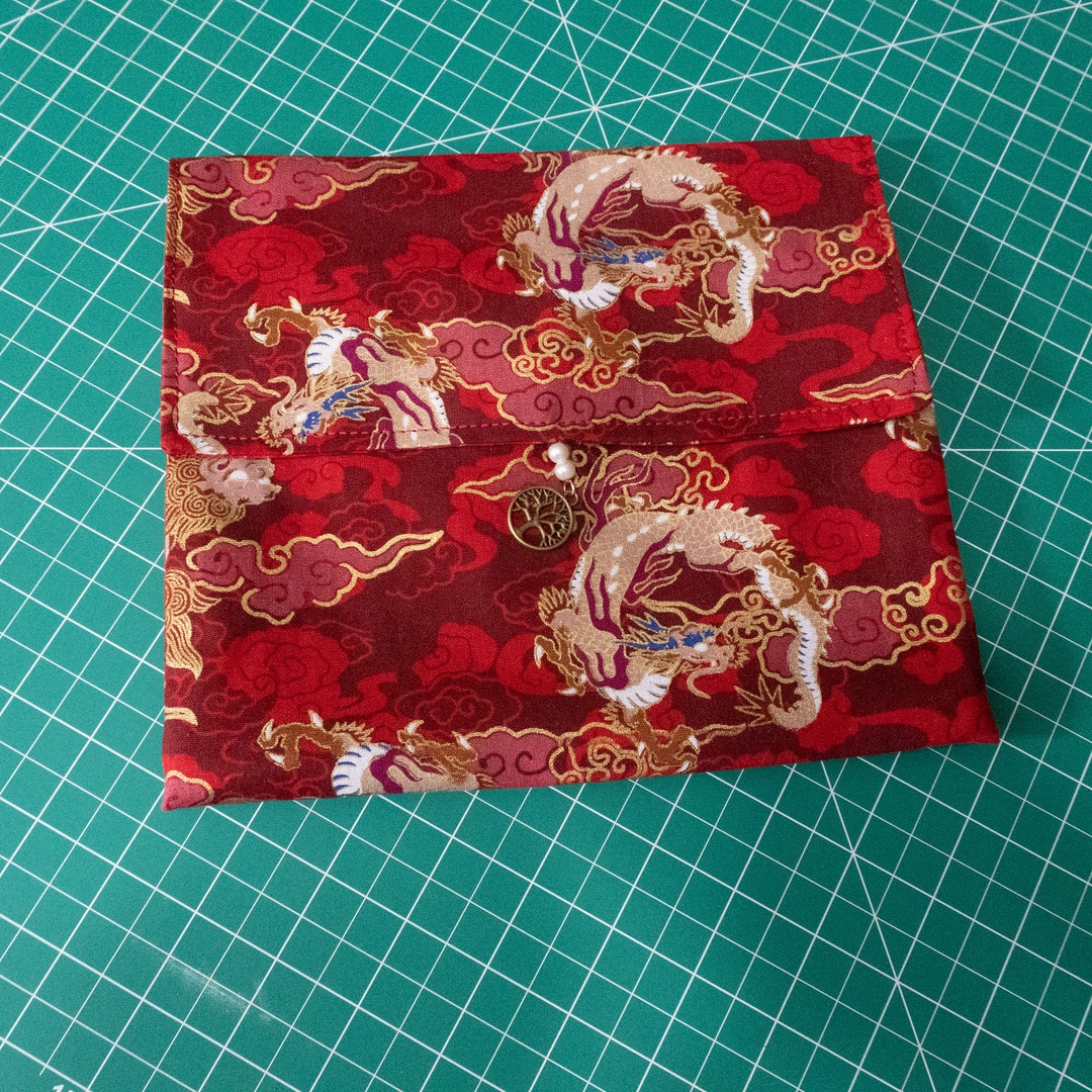 Japanese Dragons Red Rune/tarot Card Holder With Magnetic Snap ...