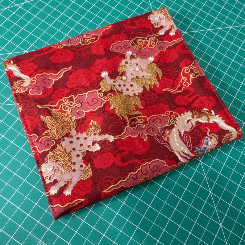 Japanese Dragons Red Rune/tarot Card Holder With Magnetic Snap ...