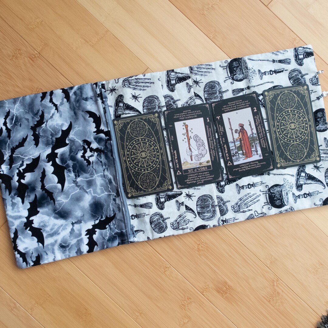 Bats Lightning Tarot Deck Wrap Travel Reading Cloth Zipper and Extra ...