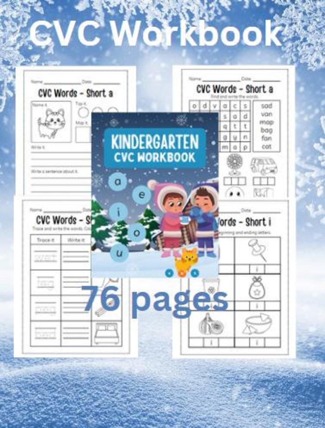 Printable Kindergarten CVC Workbook - Etsy
