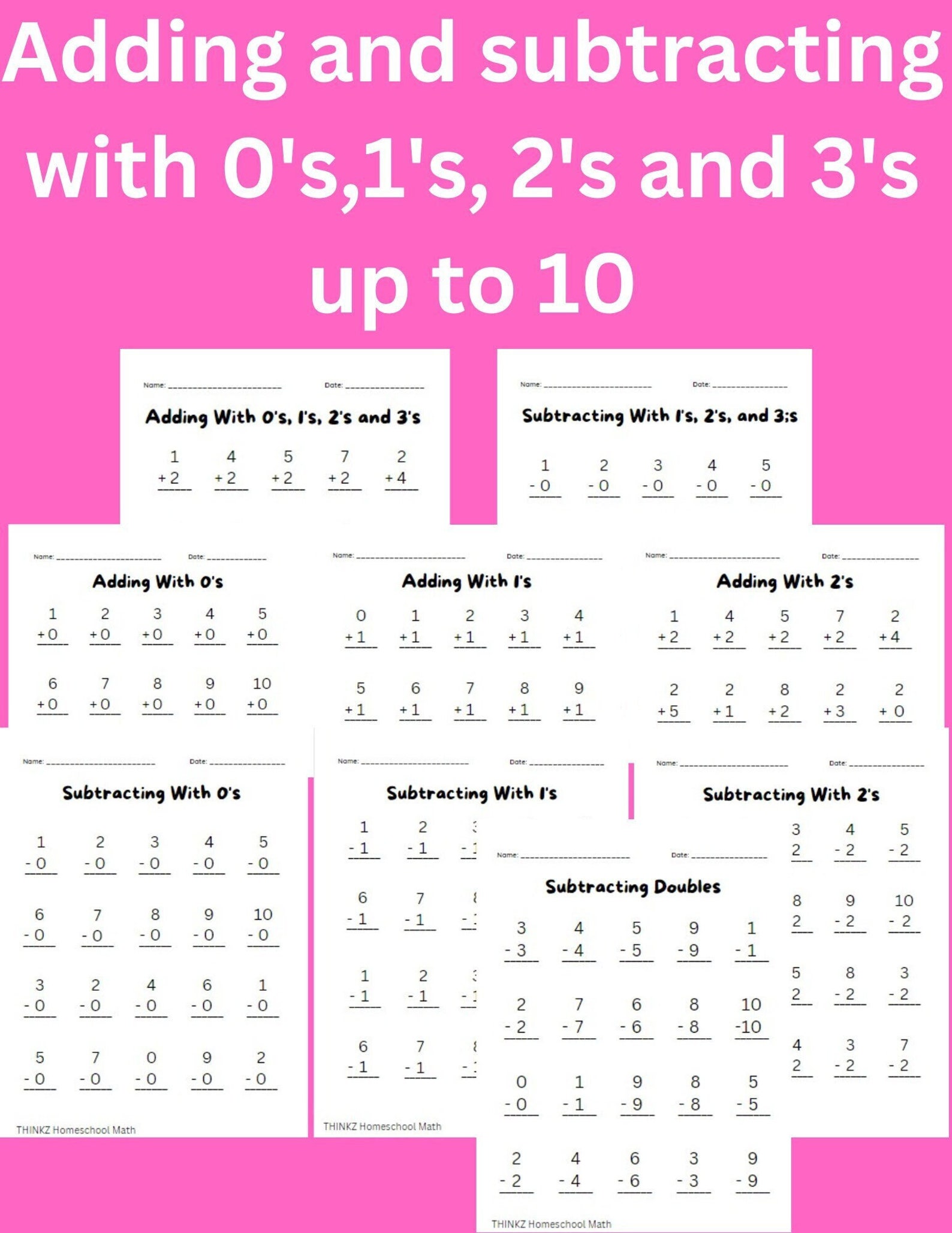 Printable Simple Math Worksheets for Kindergarten. 11 Pages of Math - Etsy