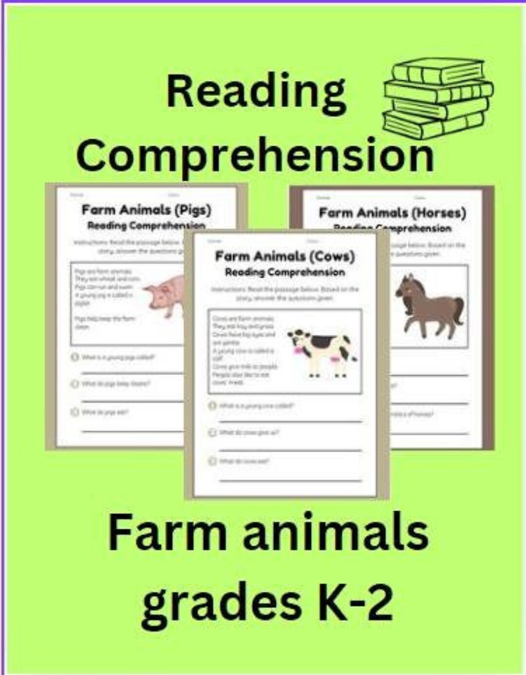 Printable Reading Comprehension: Learn About Farm Animals - Etsy