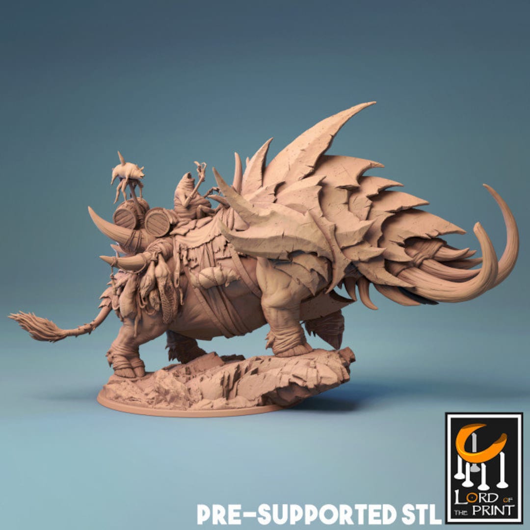Famine Tusk Mounted by Lord of the Print Fantasy Dnd RPG Tabletop ...