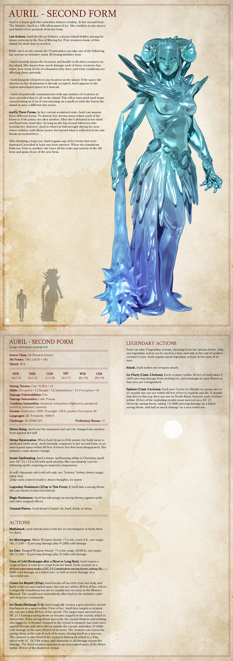 Frozen Queen Auril by Yasashii Kyojin Studios Fantasy Dnd RPG Tabletop ...