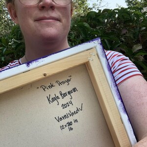 Pink Prayer Original Acrylic on Canvas Painting. Catholic Rosary ...