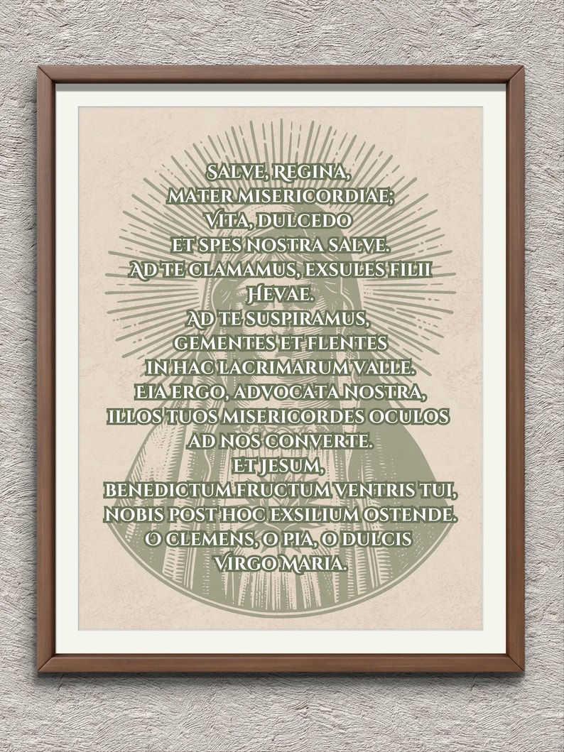 Salve Regina Lyrics Printable Poster Digital Download - Etsy