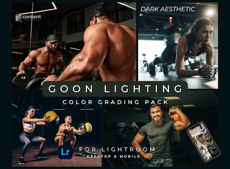 Adobe Lightroom Goon Lighting LUT Pack: 10 Dark Aesthetic Color Grading ...