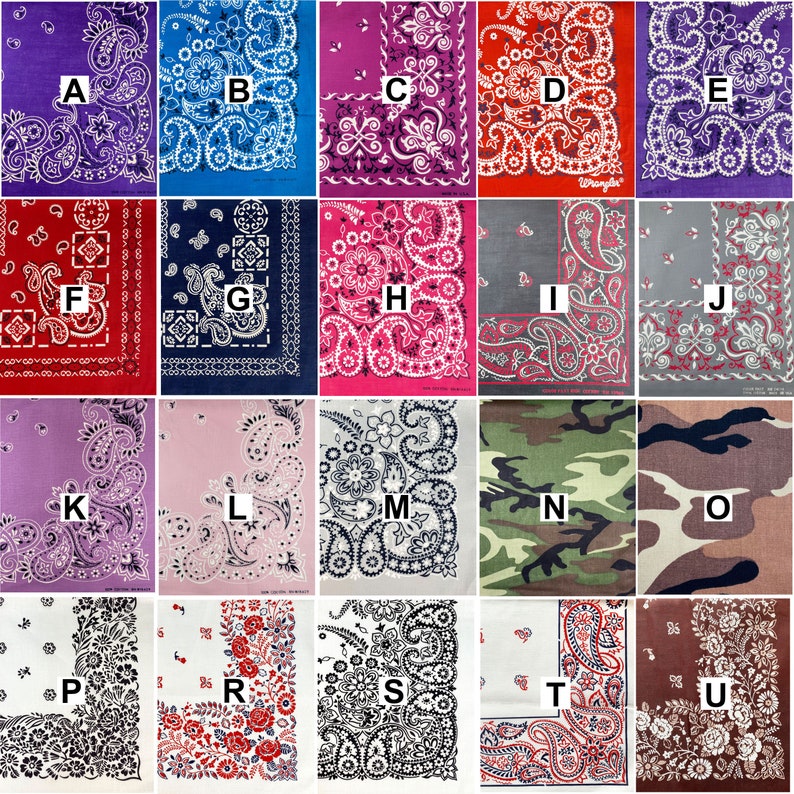 Vintage 1980s Bandanas - Colorfast 100% Cotton - Made in the USA - New ...