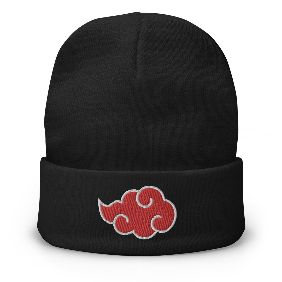 Naruto Shippuden Akatsuki Cloud Embroidered Cuffed Beanie Hat - Etsy