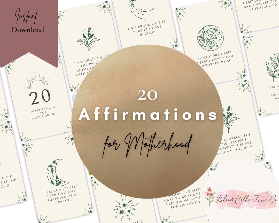 Positive Affirmation Cards for Motherhood, Positive Parenting ...