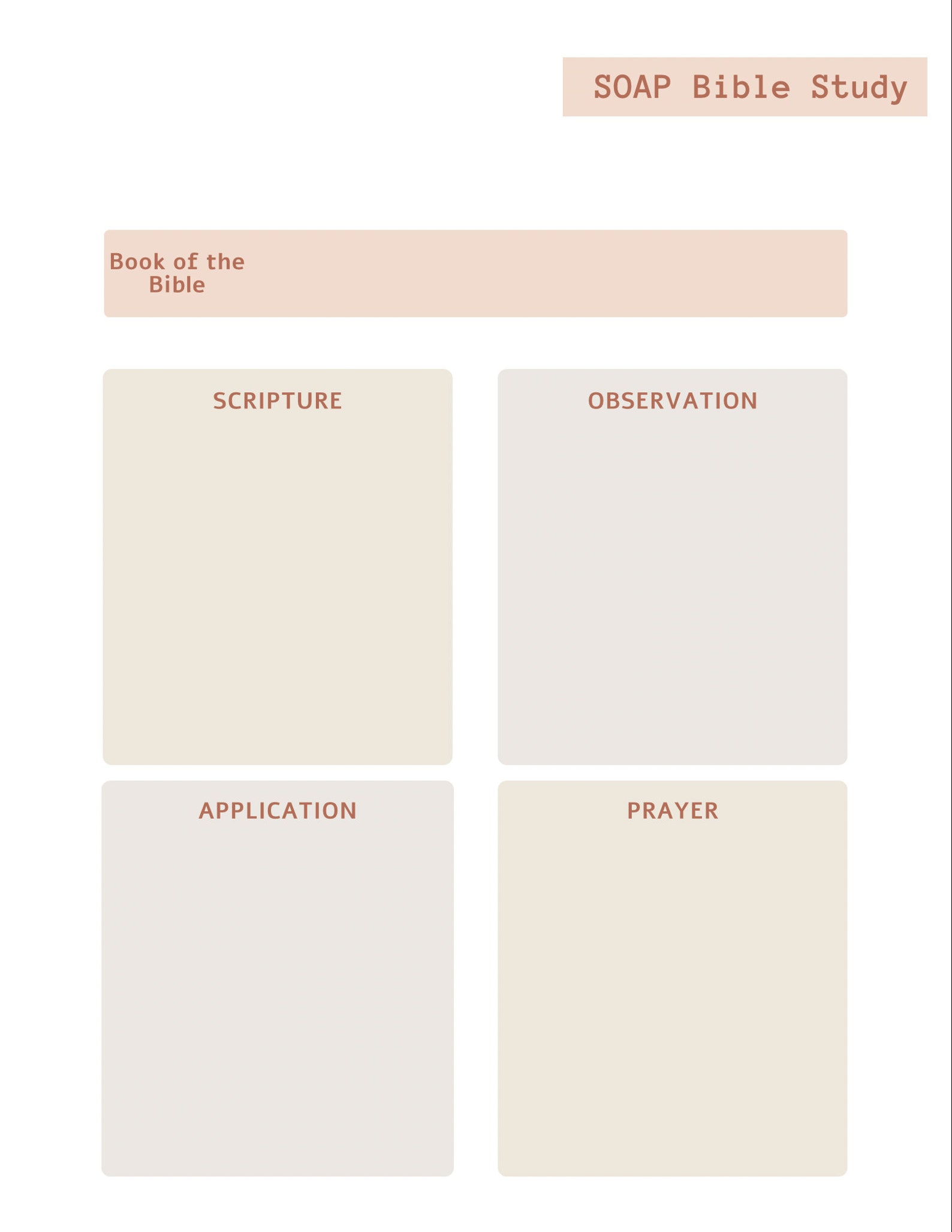 SOAP Bible Study Method- Printable Bible Study - Etsy