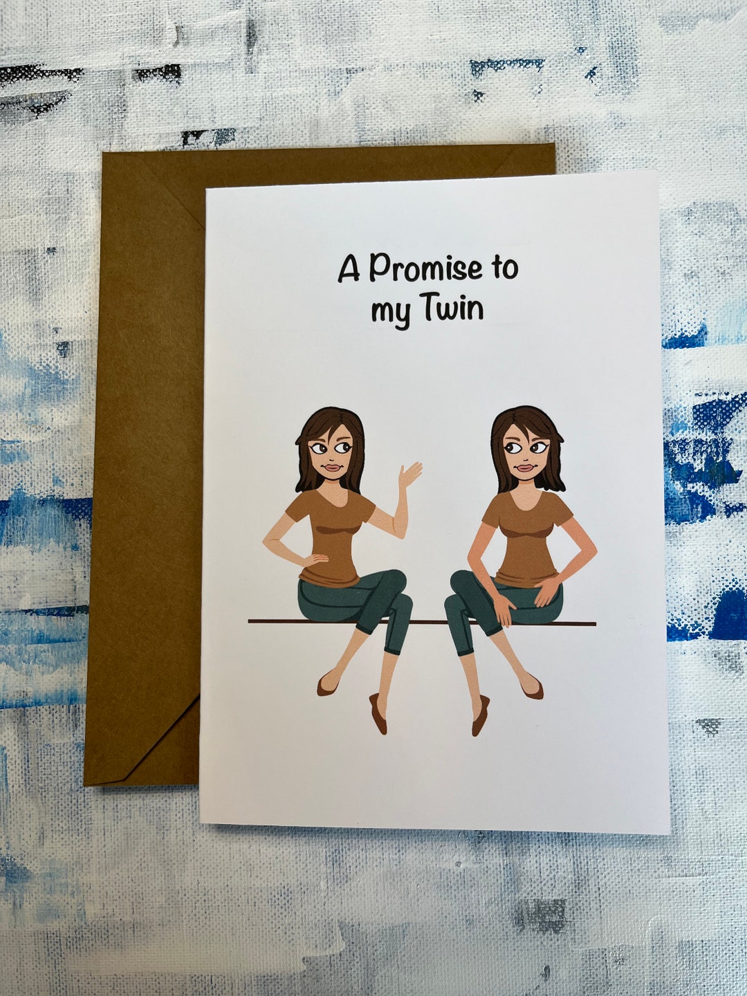 Funny Twin Birthday Card - Twin Birthday Card - Twin Card - A Promise ...