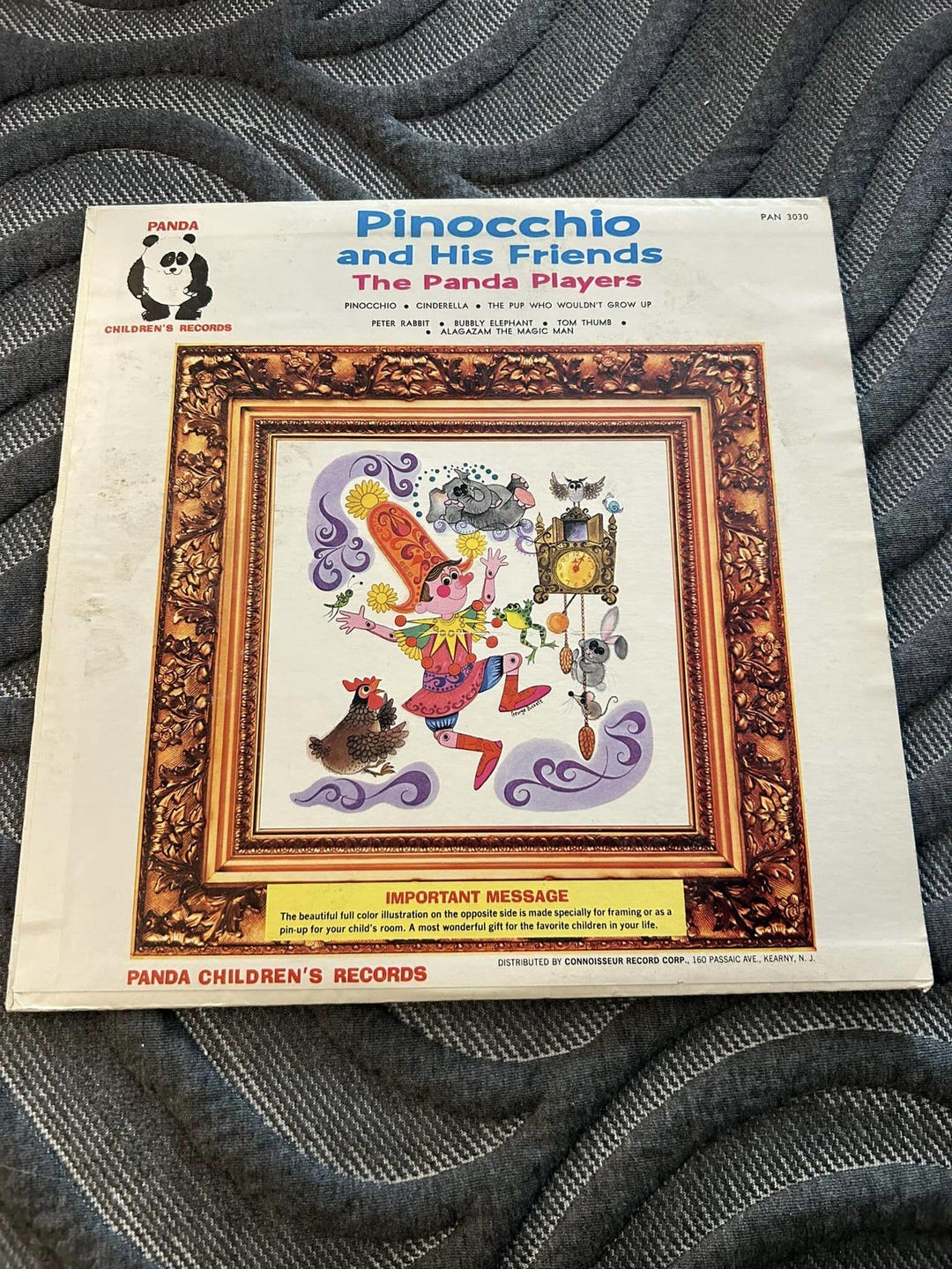 Pinocchio and His Friend; the Panda Players; 33 1/3 RPM Vinyl; Panda ...