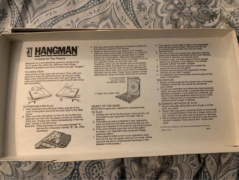 1970's Hangman Classic Game; Milton Bradley; Board Game Enthusiasts ...