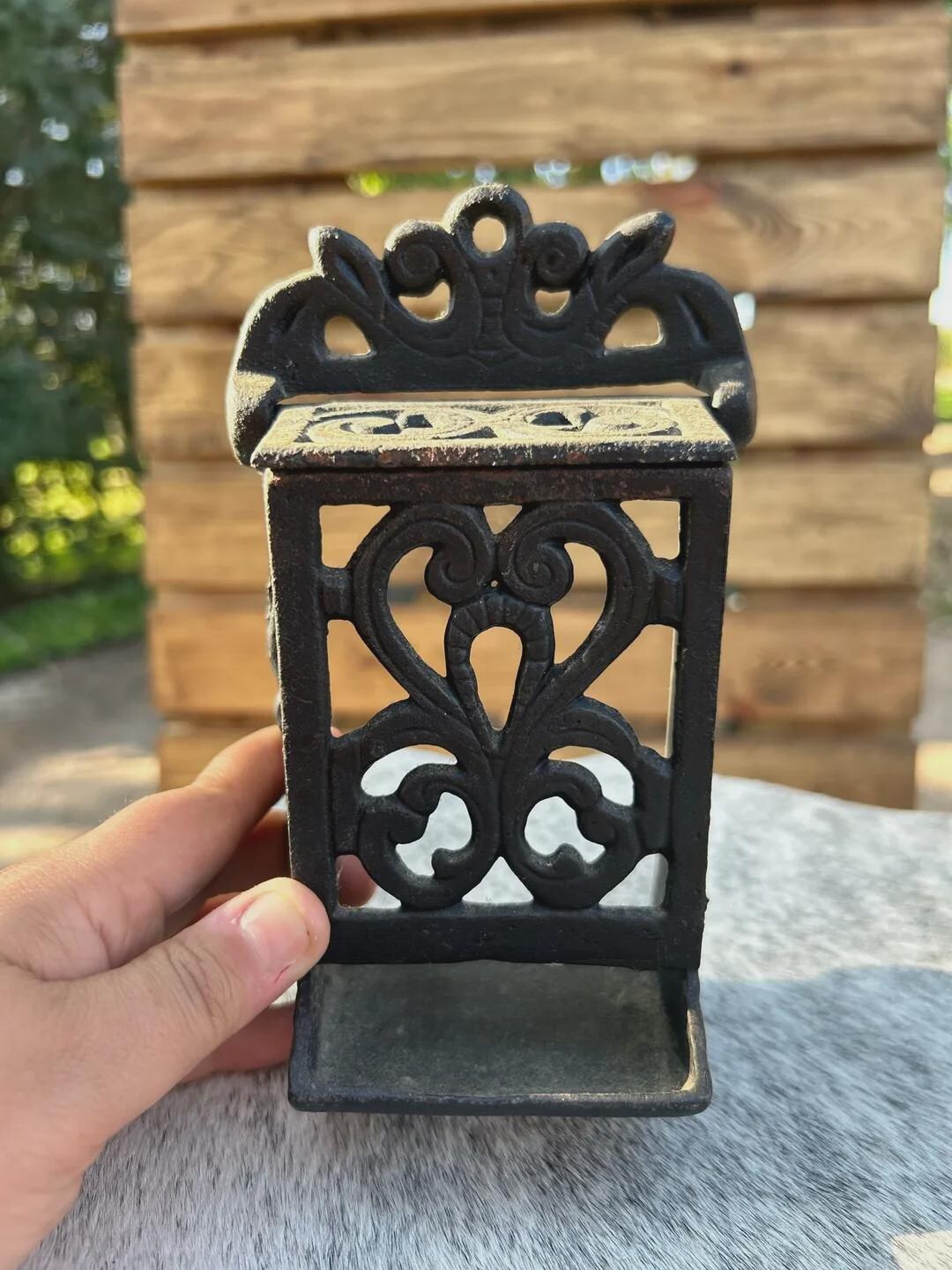Ornate Vintage Cast Iron Match Box Holder - Etsy