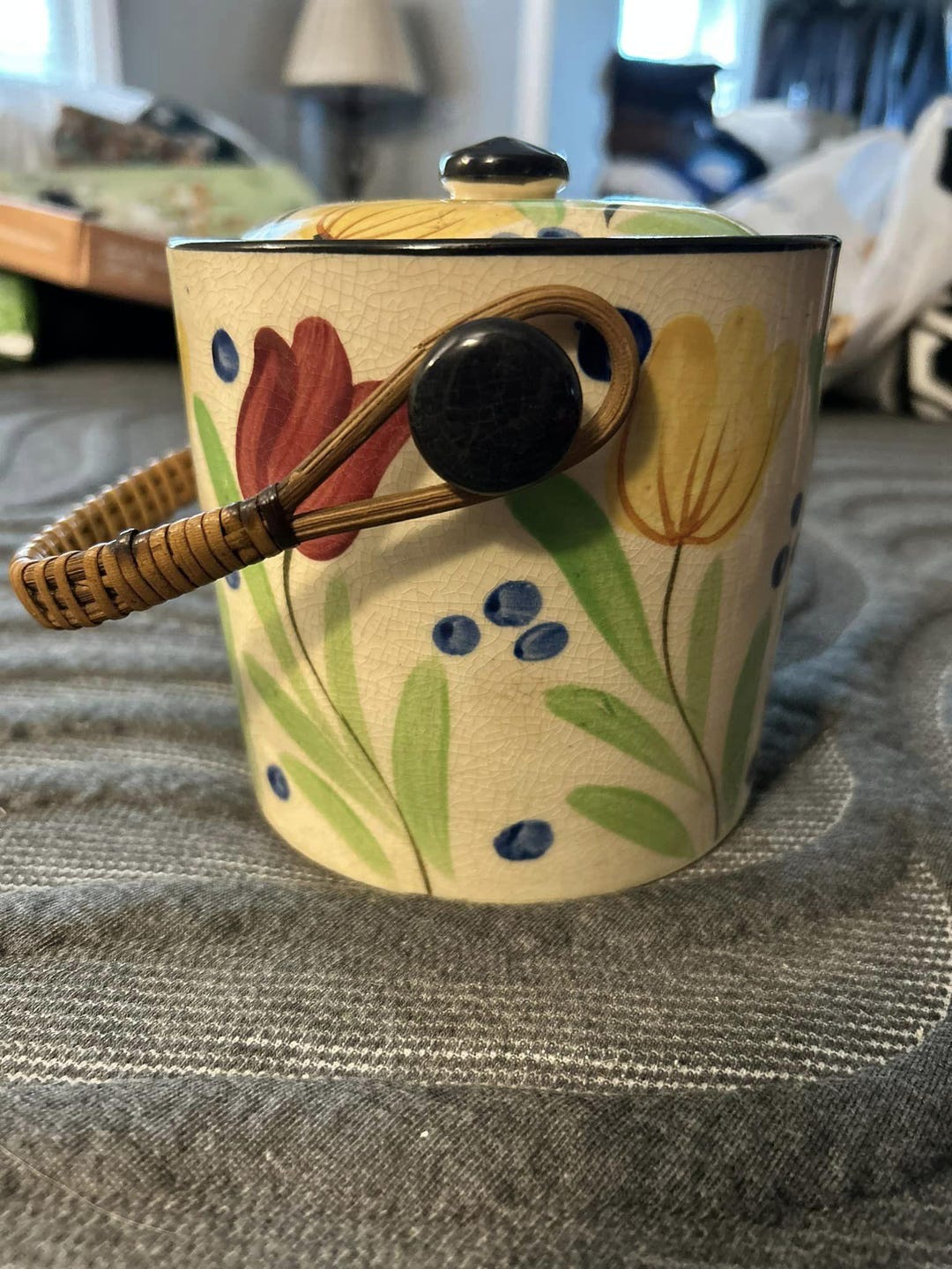 Japanese Hand Painted Ceramic Biscuit Jar - Etsy