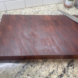African Mahogany End Grain Butcher Block (w/ Handles) - Cutting Board ...