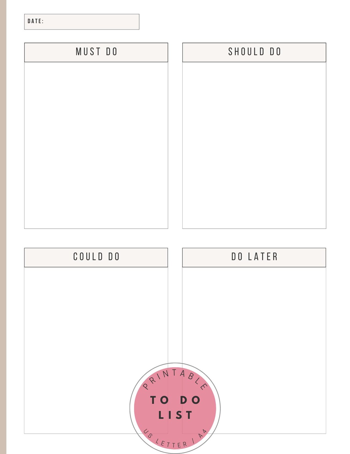 Simple Priority to Do List - Printable Task Management - Etsy
