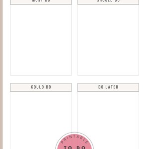 Simple Priority to Do List - Printable Task Management - Etsy
