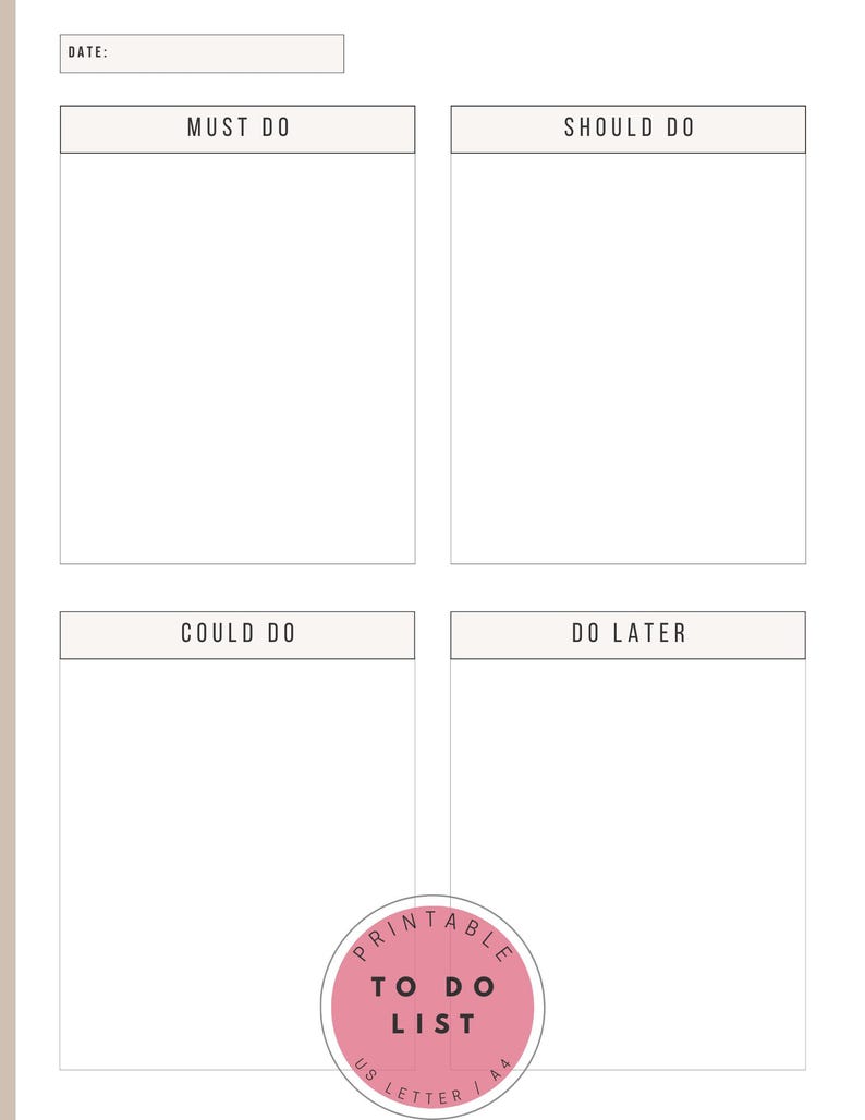 Simple Priority to Do List - Printable Task Management - Etsy