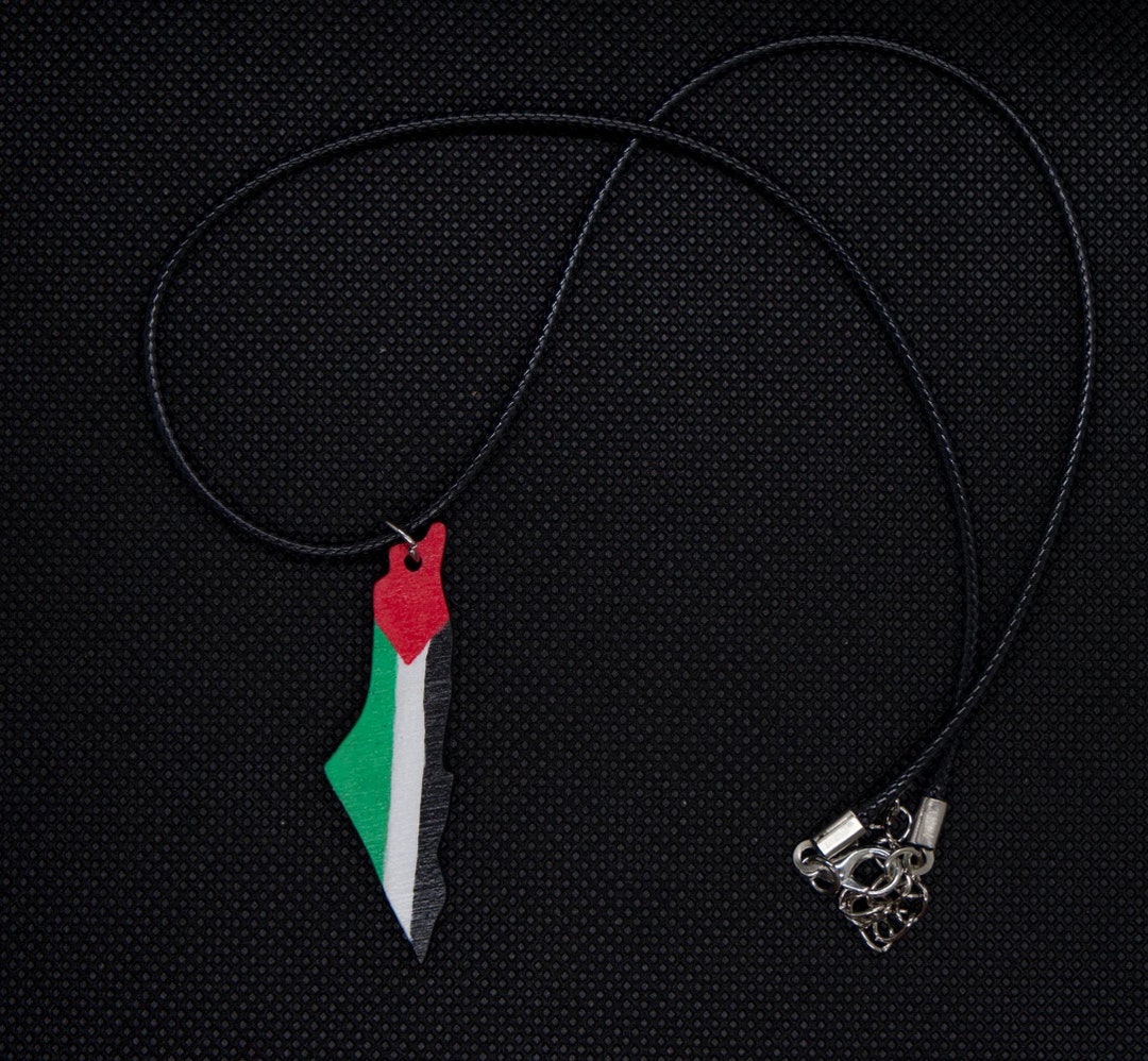 Palestine Flag Necklace I Hand-painted - Handmade Necklace - Etsy