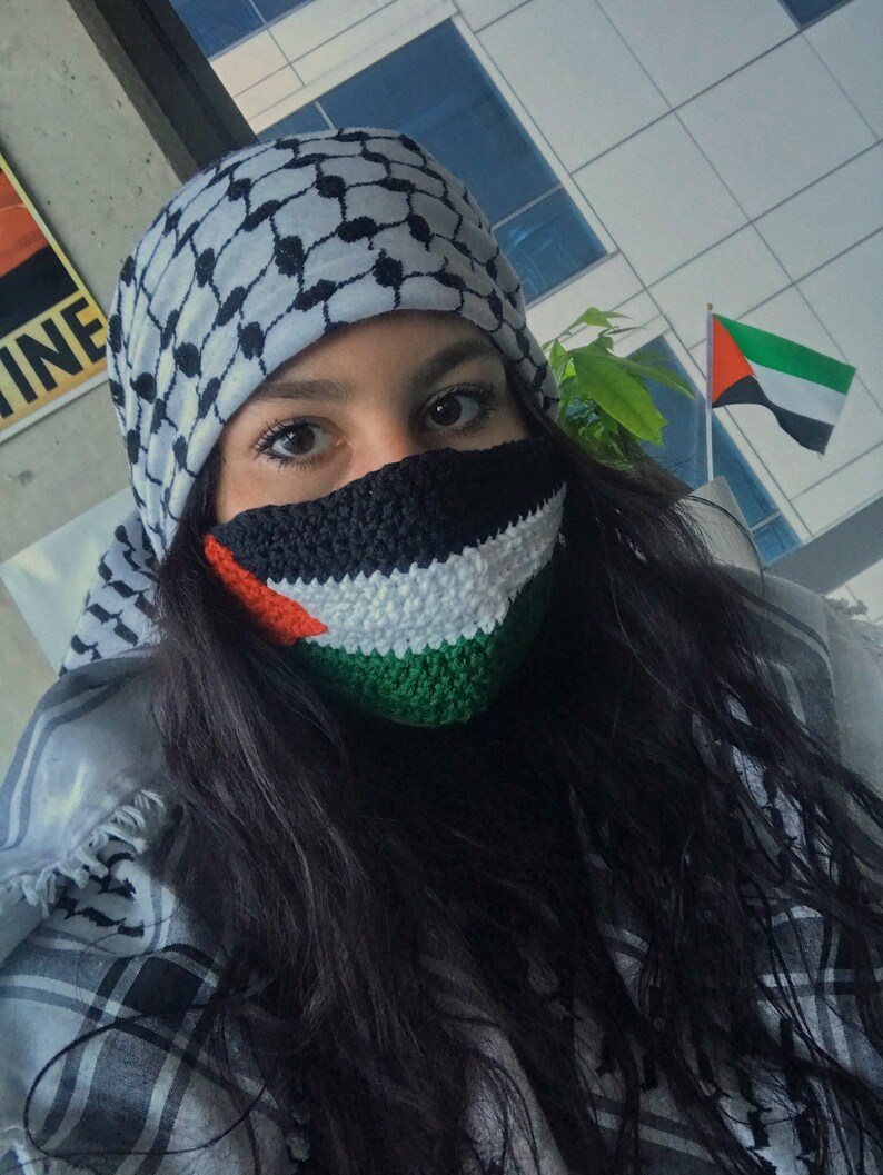 Palestine Flag Mask I Handmade Crochet Face Mask I Statement Accessory ...