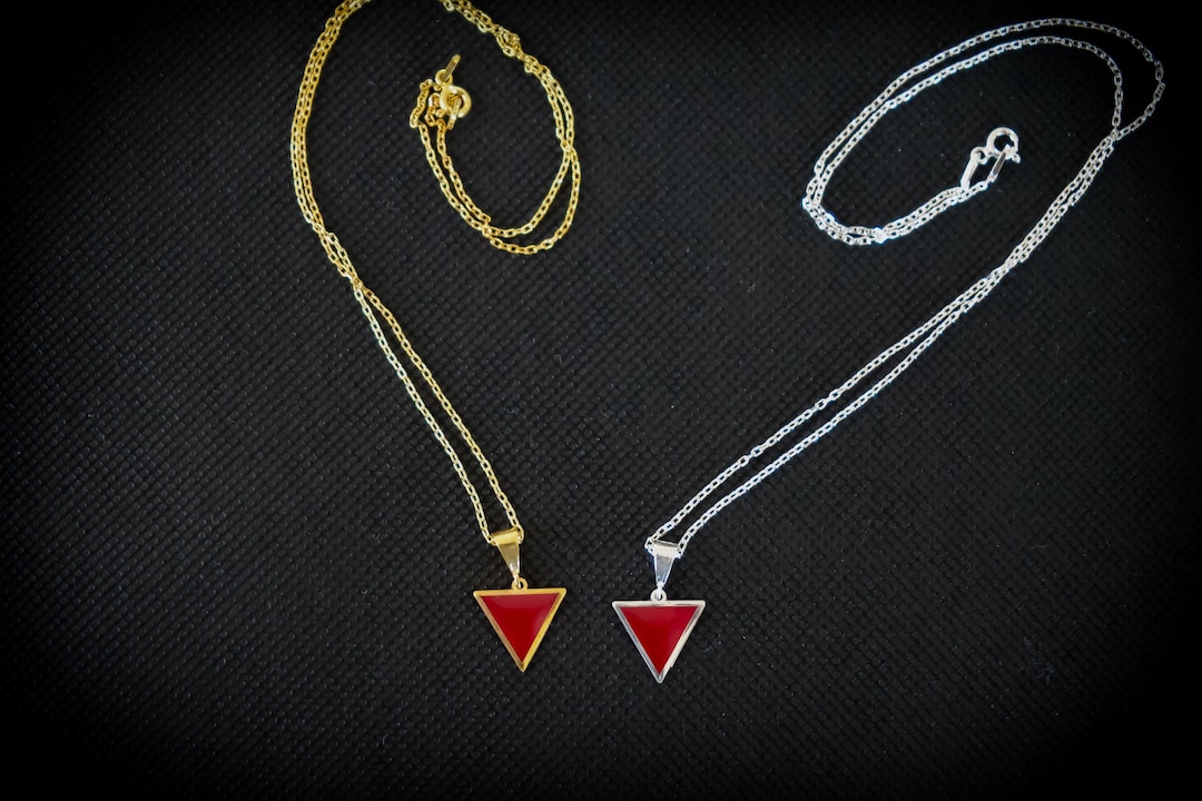 Red Triangle Necklace I Palestine Necklace I Silver 925 I Statement ...