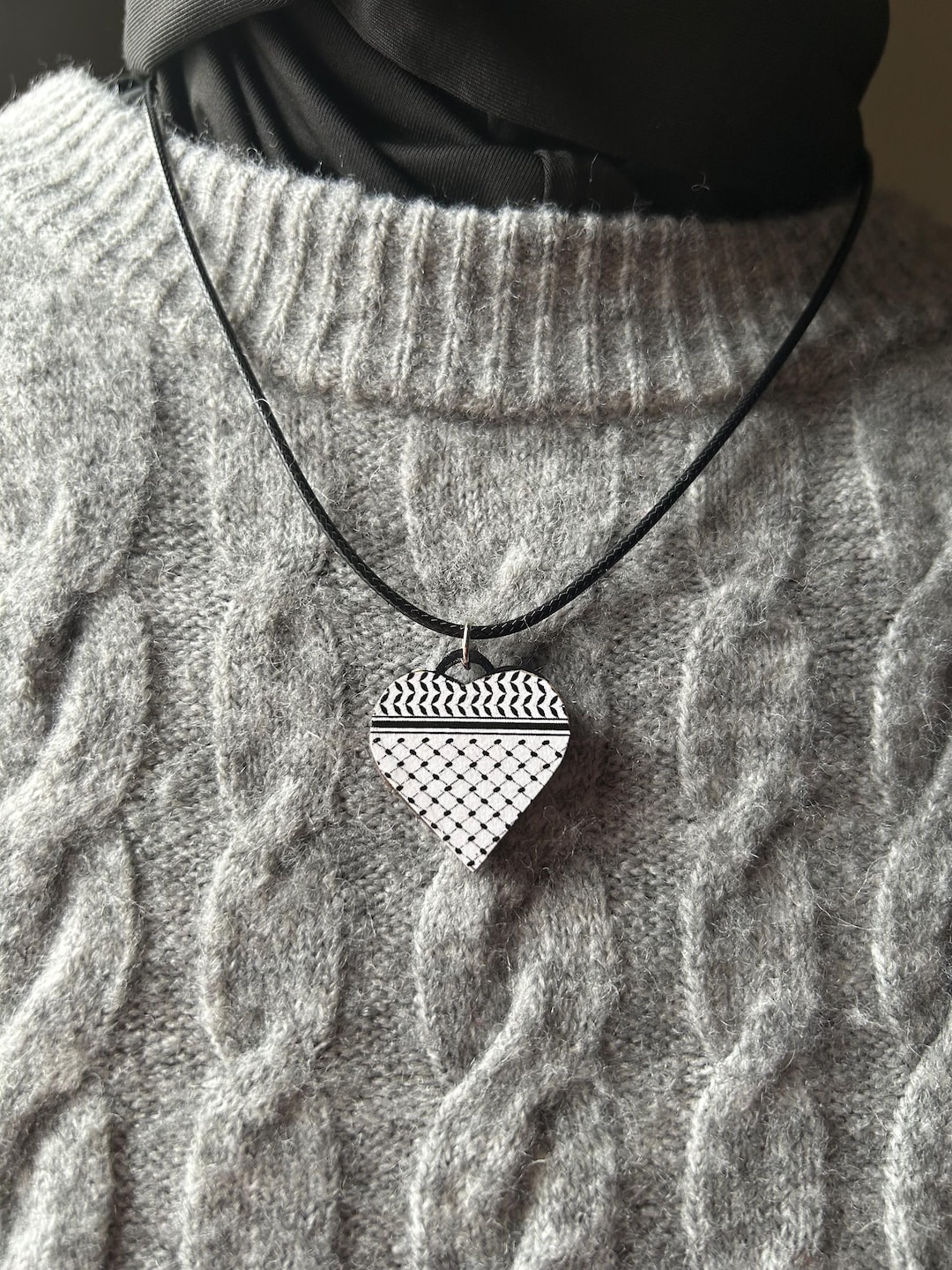 Keffiyeh Heart Necklace I Palestine Necklace I Heart Necklace I ...