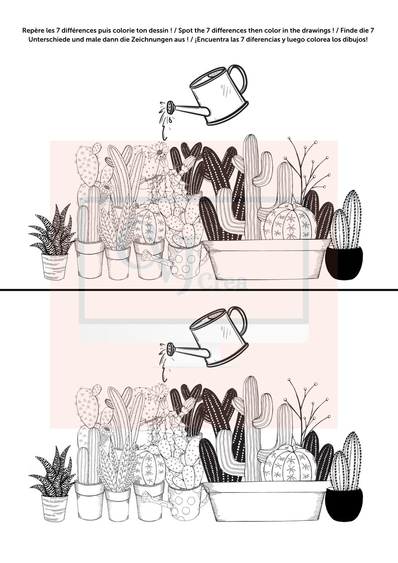 Activity "spot the 7 Differences and Color" - Difficult Level (from 9 ...