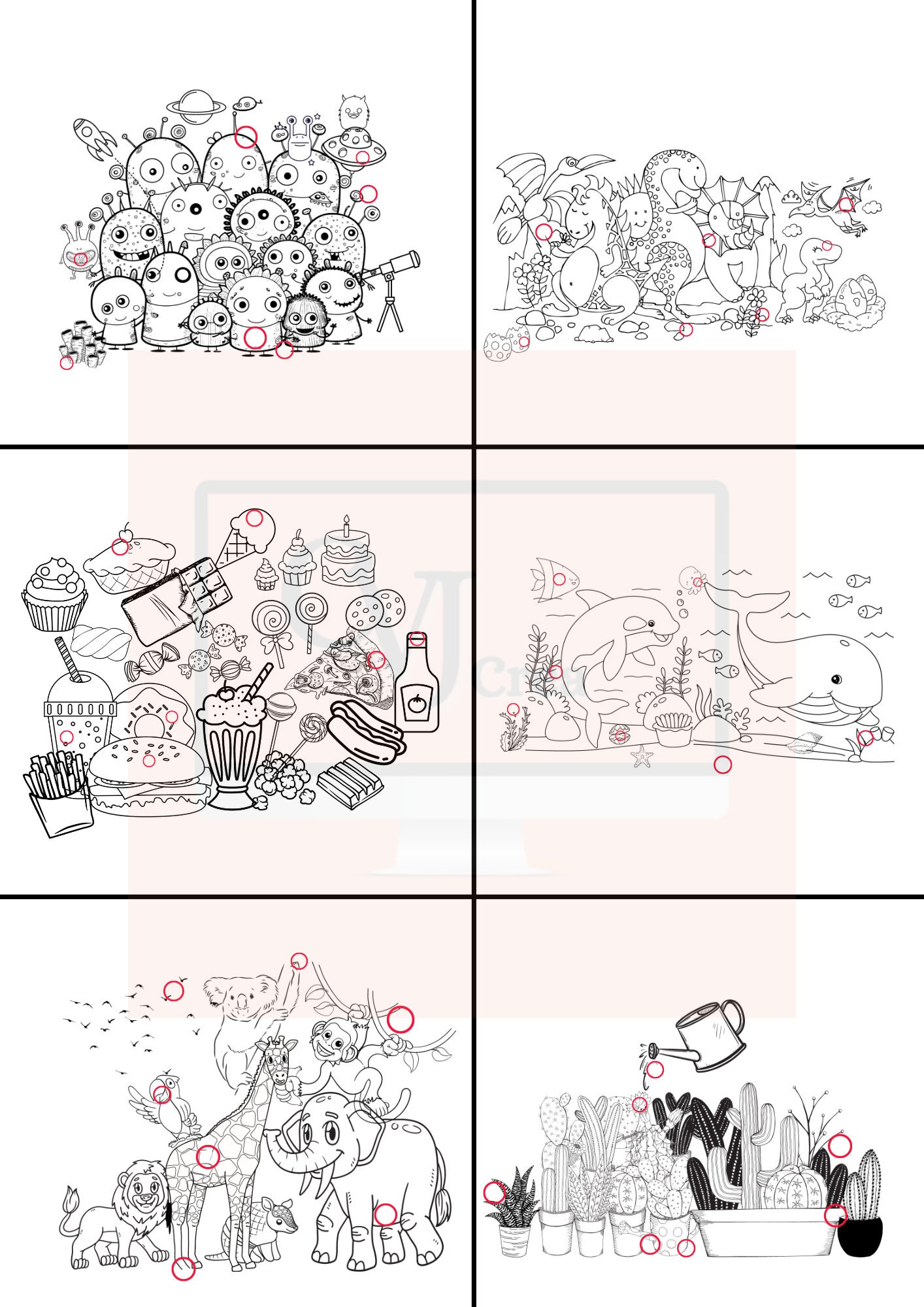 Activity "spot the 7 Differences and Color" - Difficult Level (from 9 ...