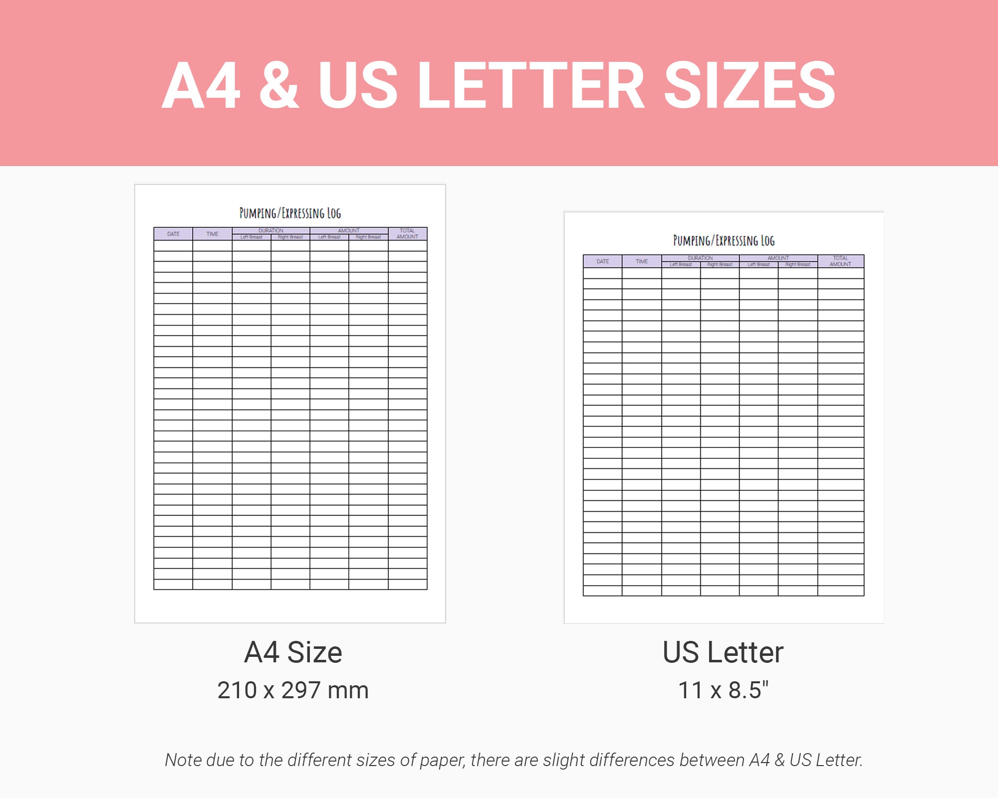 Breastfeeding Log Pumping Log Expressing Log Nursing Log - Etsy