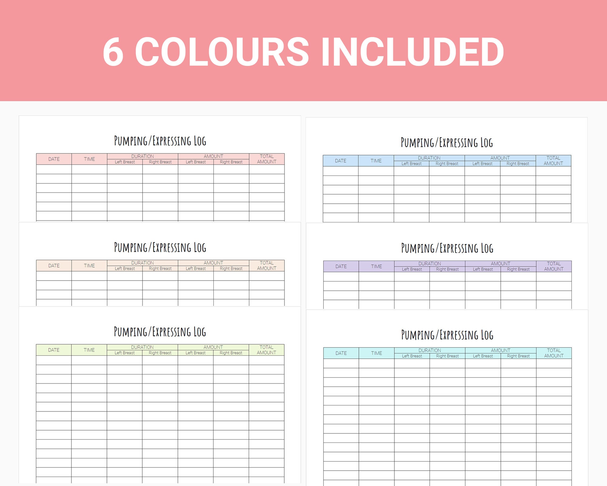 Breastfeeding Log Pumping Log Expressing Log Nursing Log - Etsy