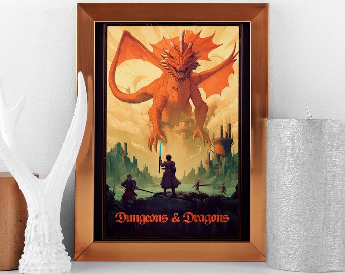 Dnd Movie Scene Poster Dungeons and Dragons Wall Art Tabletop RPG Game ...