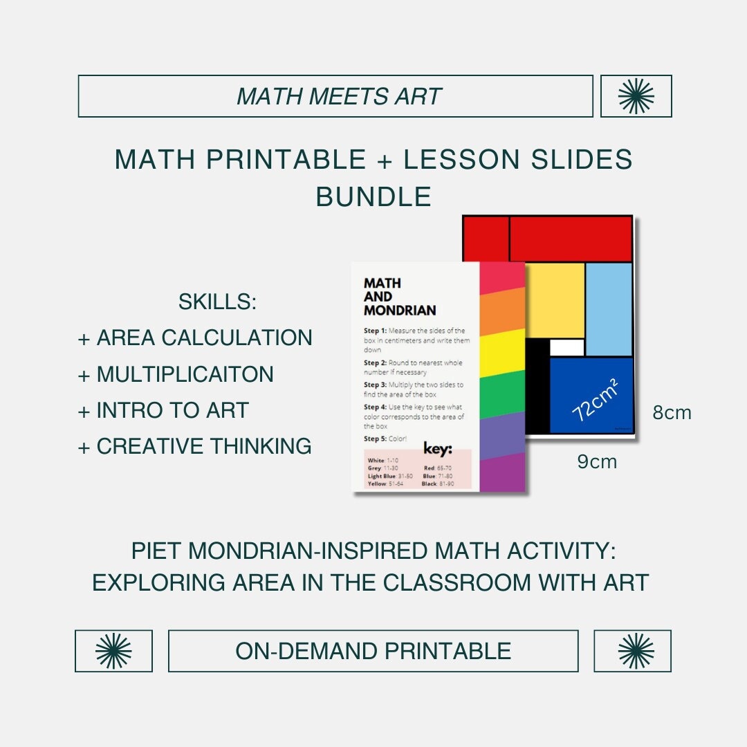 Piet Mondrian-inspired Math Activity: Exploring Area in the - Etsy
