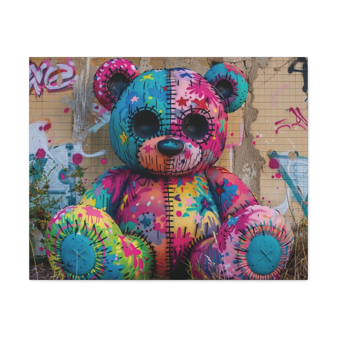 CANVAS STREET ART urban Patchwork Sentinel Street Art Wall Art Modern ...