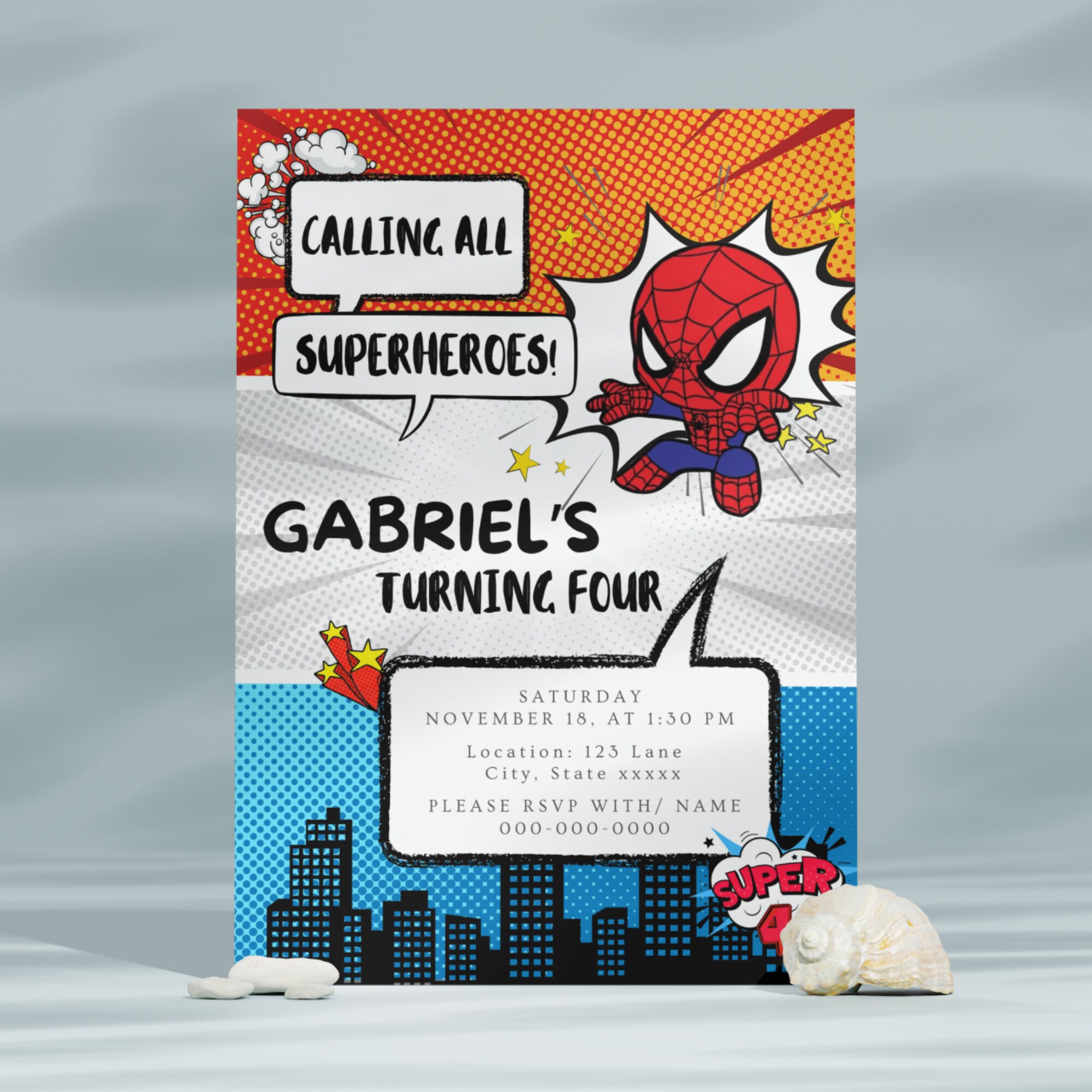 Editable Spider Man Birthday Invitation Template Printable - Etsy