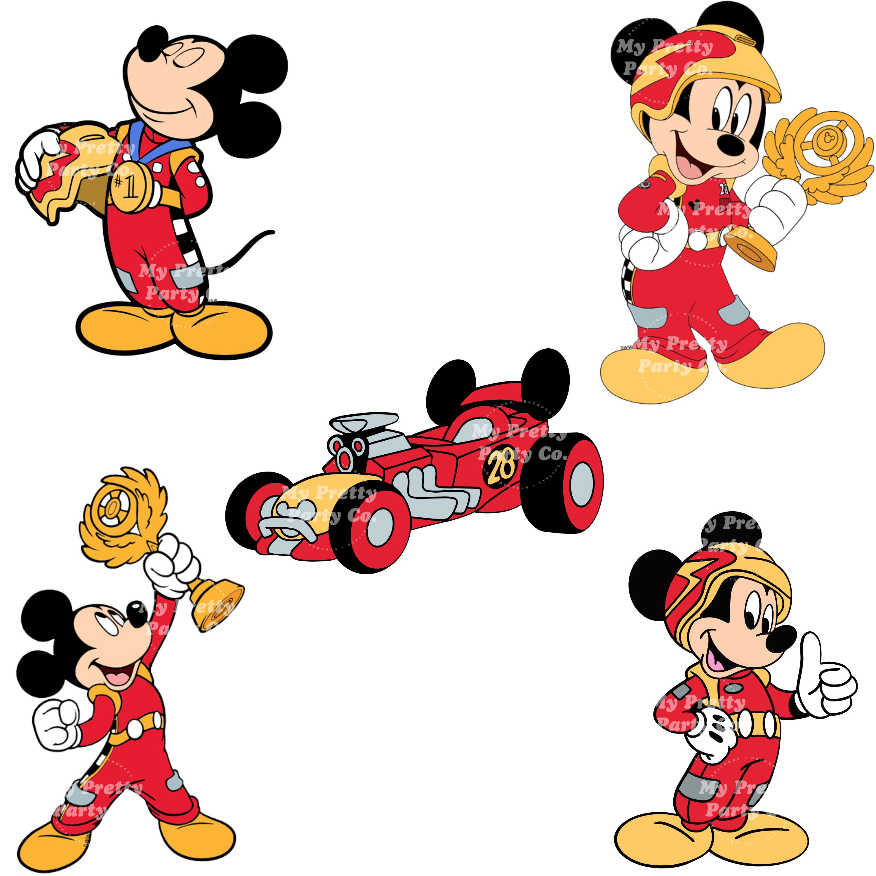 Mickey Roadster Racer PNG, Racing Party Mickey Digital Download Vintage ...